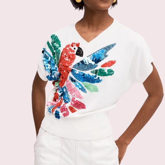 kate spade | Tops | Kate Spade New York Parrot Sequin Top | Poshmark